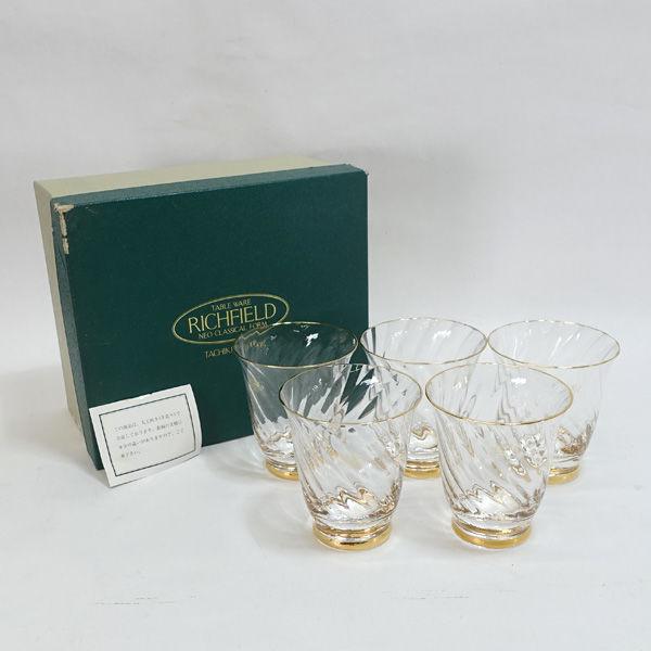 ・メーカー　　：ＲＩＣＨＦＩＥＬＤ（たち吉）・製品型番　　：605-884・サイズ　　　：口径　（約ｃｍ）:8.5，高さ　（約ｃｍ）:9.8，・色(柄)の系統：透明 ゴールド・素材　　　　：ガラス・付属品　　　：共箱(ダメージあり) しおり...