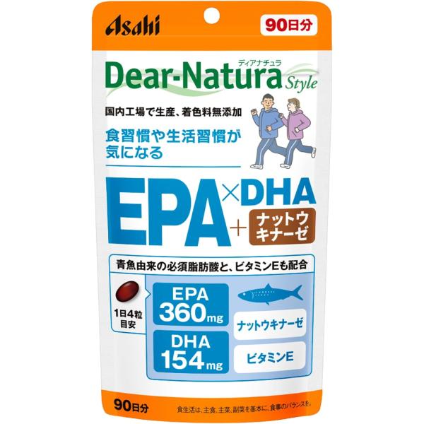 ディアナチュラスタイル EPA×DHA+ナットウキナーゼ 360粒(90日)内容量：360粒(90日分)オメガ3系脂肪酸EPA・DHAにナットウキナーゼも一緒に摂れる現代人が不足しがちな必須脂肪酸であるEPAを簡単補給。積極的に摂りたいEP...