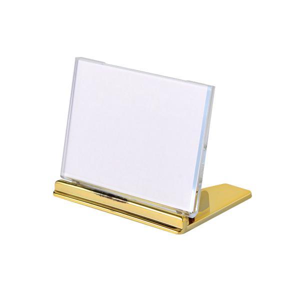 ■種別／金　■ 種別 白 外寸（カード部分90度時）／約W65×D44×H50mm　■中紙サイズ／W65×H45mm　■素材／PS　■備考／○角度0〜90度の間で調節可○中紙1mm厚まで挿入可○無地中紙付　メーカー・委託先在庫のため在庫確認...