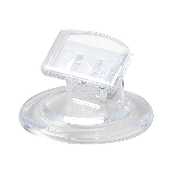 ■種別／透明　■外寸／φ40×H22mm　■ベースサイズ／φ40mm　■カード立て部分サイズ／W25×H15mm（Wは最大、Hは差込部の最大深さ）　■対応カード厚／0.3〜0.5mm　■素材／スチロール樹脂　■備考／○首部分：0〜90度の間...