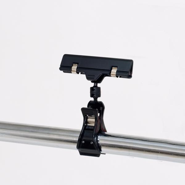 ■種別／H105　■サイズ／クリップ部分：W80mm　■素材／樹脂製　■クリップ対応バー／丸バー：φ17〜25mm、角バー：14×32mm　■対応ポップ厚／5mm厚まで　■入数／1ヶ　メーカー・委託先在庫のため在庫確認が必要な商品です。予期...