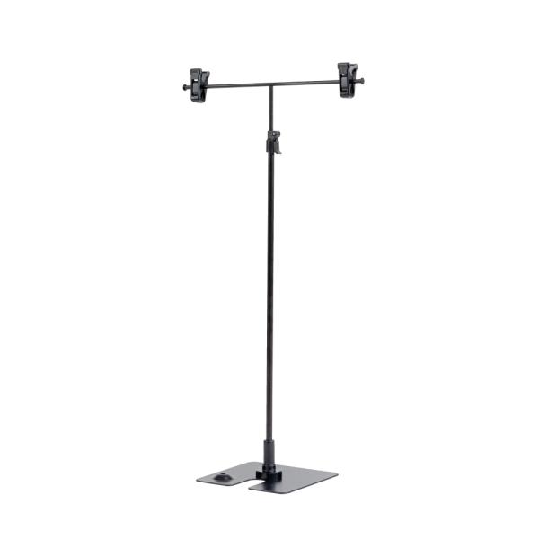■種別／ブラック■サイズ／W250×H450〜700mm■ベースサイズ／135mm角■素材／本体：スチール、クリップ：PS・スチール、結合部：樹脂■仕上げ／黒塗装■重量／400g■クリップ挟み幅／10mmまで■備考／センター・コーナー兼用、...