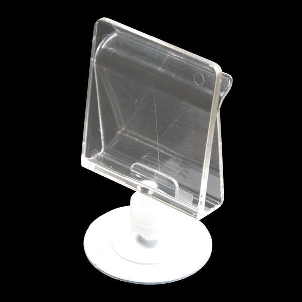 ■サイズ／ホルダー：W40×H44mm、ベースφ35mm　■素材／クリップ：アクリル、ジョイント：POM、ベース：ABS　■対応ポップ厚／1〜7mmまで　■備考／○角度調節可○裏両面テープ付き　メーカー・委託先在庫のため在庫確認が必要な商品...