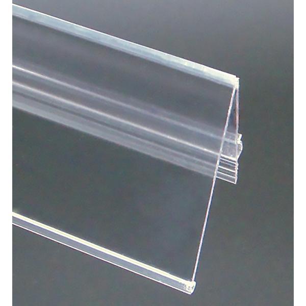 棚板設置の樹脂レール。　■種別／W9タイプ　■本体／W894×H65mm　■素材／PET t0.8mm：透明軟質素材：乳白　■対応什器／ゴンドラ溝付棚板（溝幅0.8〜1.2mm、深さ6.5mm以上）　メーカー・委託先在庫のため在庫確認が必要...