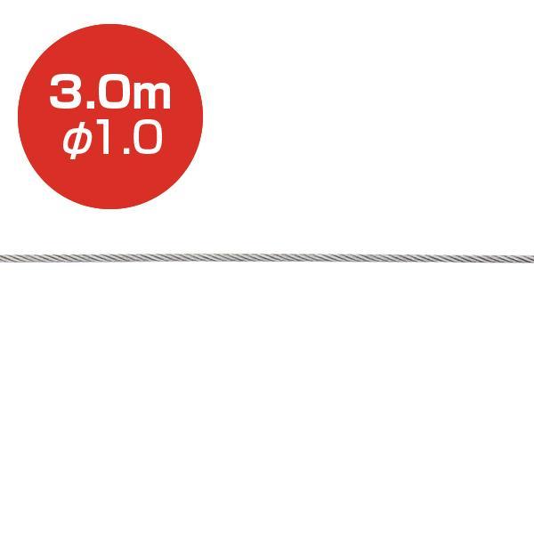 ■カラー／シルバー　■ワイヤー長さ／3m　■ワイヤー径／φ1.0mm　■素材／SUS 304、7×7　■備考／○両端ハンダ　メーカー・委託先在庫のため在庫確認が必要な商品です。予期せぬ欠品・廃番の可能性がございます。