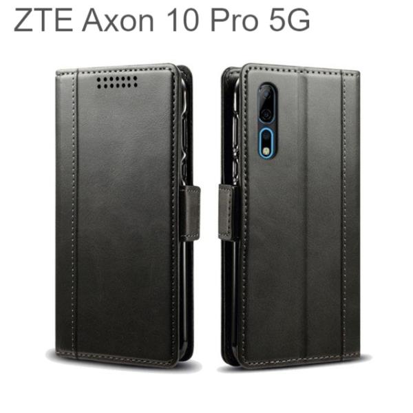 ZTE「Axon 10 Pro 5G」専用の手帳タイプのレザーケース。上質で手触りの良い丈夫な合皮を使用しています。スマートフォン本体を装着する部分は柔軟なTPU製のケースで本体をしっかりと保護します。カードサイズのポケットとお札等も入るポ...