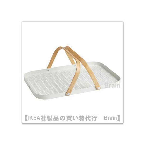 ■カラー：竹/ホワイト■商品の大きさ長さ: 46 cm幅: 30 cm■主な特徴- 持ち手付きなので、簡単に片手でトレイを持ち運べます。 トレイを置いたら、持ち手を下げましょう。上にのせているものを取りやすくなります- 竹とスチールを使用。...