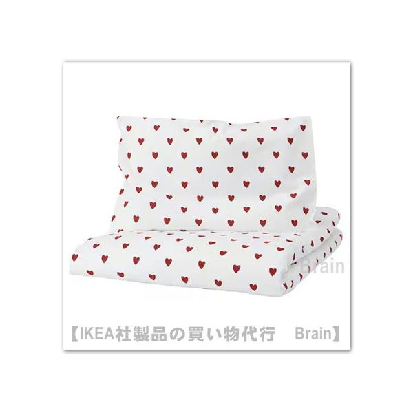 ■カラー：ハート模様/ホワイト・レッド■商品の大きさ掛布団カバーの長さ: 125 cm掛布団カバーの幅: 110 cm枕カバーの長さ: 55 cm枕カバーの幅: 35 cmベビーベッド用です。サイズのご確認をお忘れなく!!■主な特徴- 綿は...