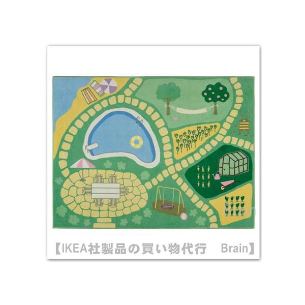 ■カラー：グリーン■商品の大きさ長さ: 133 cm幅: 100 cm■主な特徴- 裏面がラテックスなので、お子さまが走りまわってもずれません- FLISAT/フリサット ドールハウスやHUSET/フーセット ミニチュア家具＆フィギュアを組...