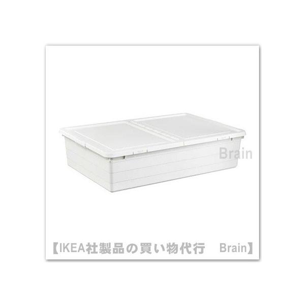 ■カラー：ホワイト■商品の大きさ長さ: 77 cm幅: 50 cm高さ: 19 cm容量: 55 l■主な特徴- ベッド下の収納ボックスとして、靴やタオル、ベッドリネンなどをしまうのに最適- ロック機能付きなので、ふたがしっかりとしまり、中...