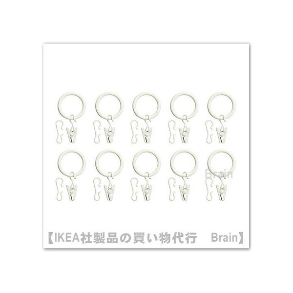 ■カラー：ホワイト■商品の大きさ直径: 25 mm最大荷重: 3 kgパッケージ個数: 10 ピース■主な特徴- クリップまたはフックを使ってカーテンリングにカーテンを取り付けます。カーテンの取り付けや交換が簡単です■パッケージの大きさと重...
