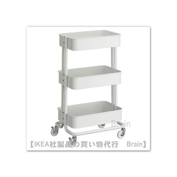 ■カラー：ホワイト■商品の大きさ長さ: 35 cm幅: 45 cm高さ: 77 cm耐荷重/各段: 6 kg最大荷重: 18 kg■主な特徴- RASKOG/ロースコグ ワゴンは2サイズあります。- この頑丈なワゴンには、キャスターが4個付...