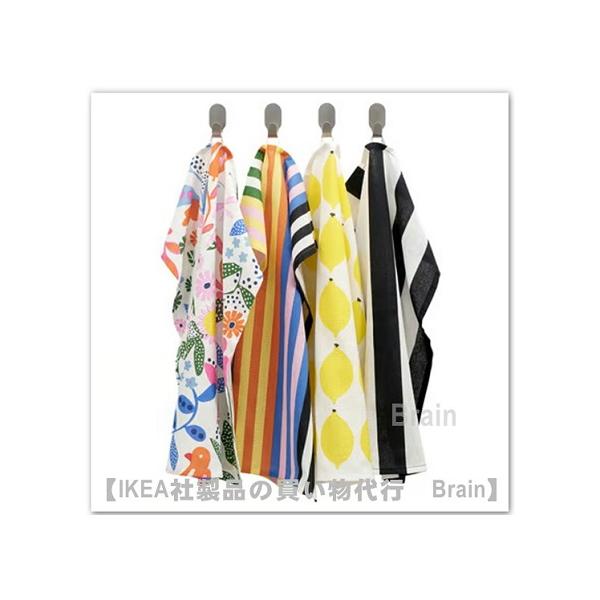 ■カラー：マルチカラー■商品の大きさ長さ: 60 cm幅: 45 cmパッケージ個数: 4 ピース■主な特徴- 実用的で多用途なキッチンクロス。洗った食器の水気を拭いたり、グラスを磨いたり、キッチンを清潔に保ったり、液体のこぼれやはねから守...