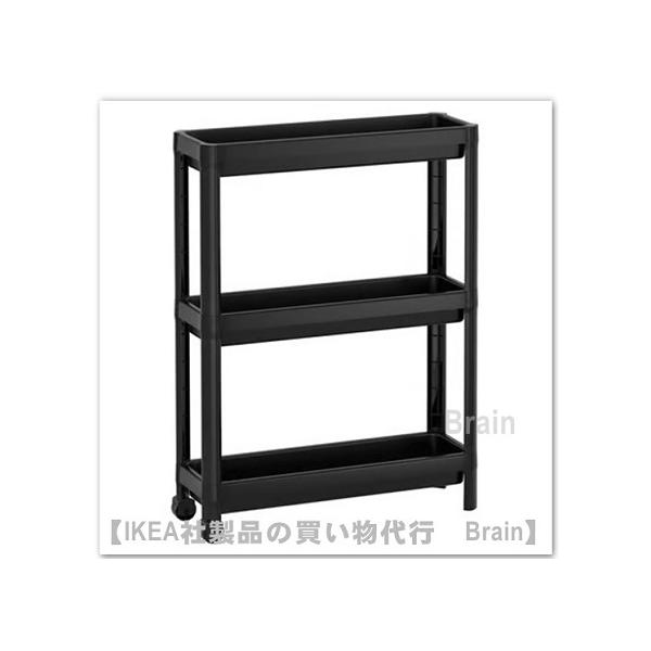 ■カラー：ブラック■商品の大きさ幅: 54 cm奥行き: 18 cm高さ: 71 cm最大荷重: 6 kg■主な特徴- 工具を使わず、パーツをはめ込むだけでワゴンを手早く簡単に組み立てられます- 2本の脚と2個のキャスターが付いた頑丈な構造...