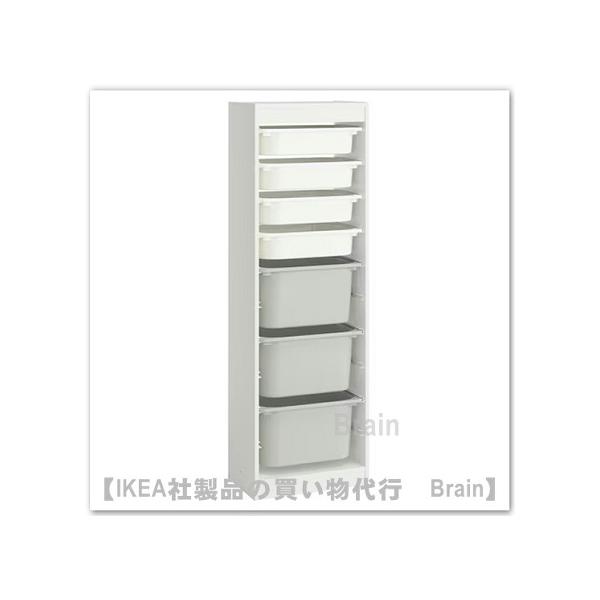 ■カラー：ホワイト/ホワイト・グレー■商品の大きさ幅: 46 cm奥行き: 30 cm高さ: 146 cm■主な特徴- フレームはガイドレール付き。ボックスや棚板を好きな高さに取り付けられます。いつでも取り付け位置を変更できます■パッケージ...