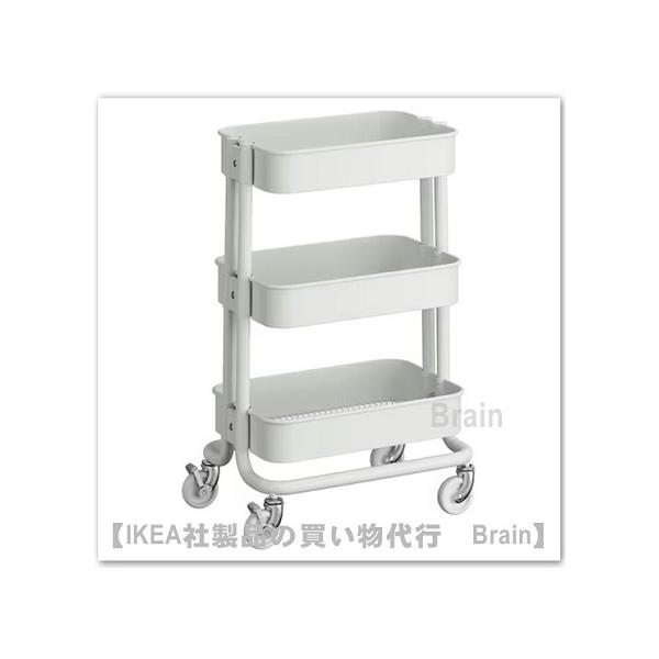 ■カラー：ホワイト■商品の大きさ長さ: 28 cm幅: 38 cm高さ: 61 cm耐荷重/各段: 4 kg最大荷重: 12 kg■主な特徴- RASKOG/ロースコグ ワゴンは2サイズあります。- この頑丈なワゴンには、キャスターが4個付...