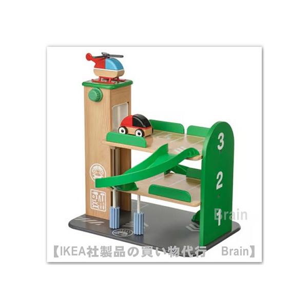 ■カラー：マルチカラー■商品の大きさ高さ: 33 cm長さ: 35 cm幅: 42 cm■主な特徴- 側面のノブを回すと、エレベーターが昇降します- 3階建てのガレージには、エレベーター、ヘリパッド、スロープ、車の修理店、洗車場、給油所が全...