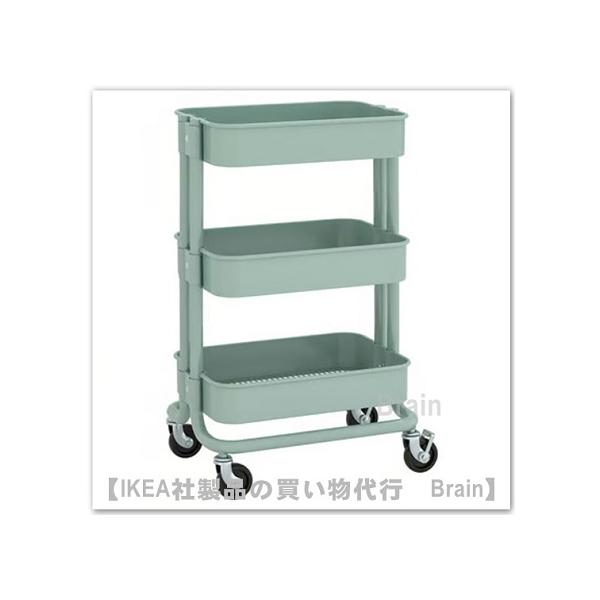 ■カラー：ライトターコイズ■商品の大きさ長さ: 28 cm幅: 38 cm高さ: 61 cm耐荷重/各段: 4 kg最大荷重: 12 kg■主な特徴- RASKOG/ロースコグ ワゴンは2サイズあります。- この頑丈なワゴンには、キャスター...