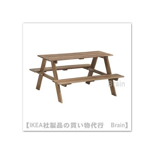 ■カラー：グレーブラウン■商品の大きさ長さ: 92 cm幅: 89 cm高さ: 49 cm■主な特徴- 耐久性を高めつつ、木材の自然な表情を楽しめるようにするために、家具の表面には半透明のウッドステインを施しています- 屋外のみの使用をおす...