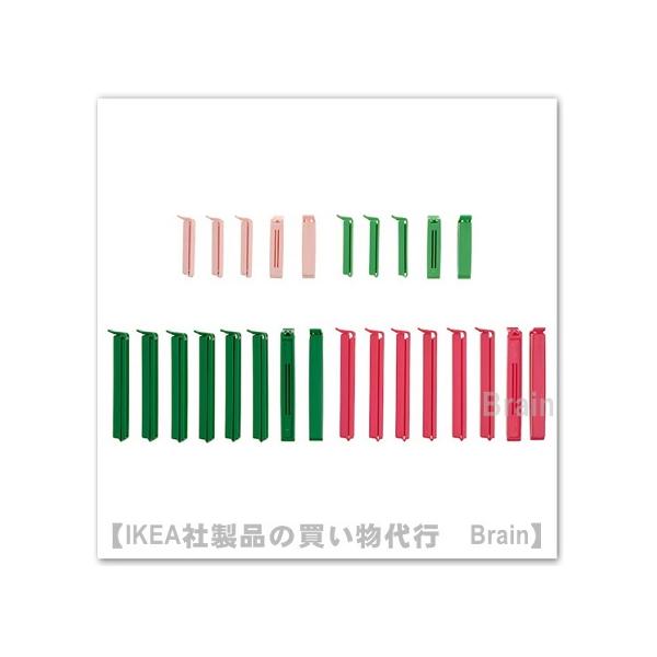 ＩＫＥＡ、イケア　BEVARA/ベヴァーラ　袋止めクリップ■カラー：ミックスカラー■商品の大きさ長さ：6cm 10点長さ：11cm 16点パッケージ個数:26 ピース■主な特徴- 袋をさっと閉められる袋止めクリップ。食品庫や冷蔵庫、冷凍庫で...