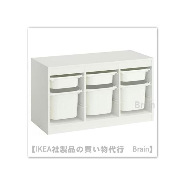 ■カラー：ホワイト/ホワイト■商品の大きさ幅: 99 cm奥行き: 44 cm高さ: 56 cm■主な特徴- フレームには溝がたくさんあるので、ボックスや棚板を好きな高さに設置できます。もちろん、いつでも変更できます■パッケージの大きさと重...