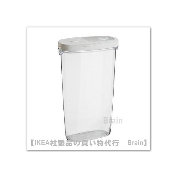 ■カラー：透明/ホワイト■商品の大きさ長さ: 17 cm幅: 8 cm高さ: 30 cm容量: 2.3 l■主な特徴- 中身を入れる際はふたを外し、中身を出す際はふたの片側半分だけ開けて使用すると便利です- 細身のフォルムなので、片手でもラ...