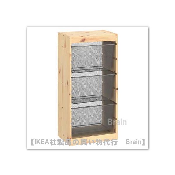 ■カラー：ライトホワイトステインパイン/ダークグレー■商品の大きさ幅: 44 cm奥行き: 30 cm高さ: 91 cm■主な特徴- メッシュ収納ボックスは収納コンビネーションをクールな印象にするので、ティーンエイジャーの部屋にぴったりです...