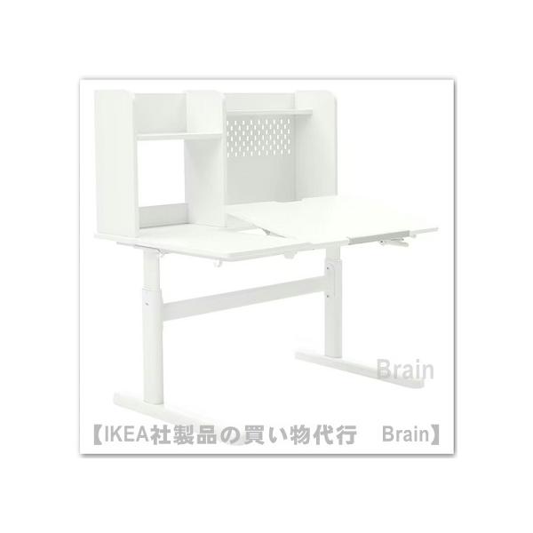 ■カラー：ホワイト/ホワイト■商品の大きさ奥行き: 70 cm幅: 100 cm■主な特徴- デスクトップの下のハンドルを回してデスクの高さを52-75cmの間で調節できます- ワークトップの角度を10°、20°、30°に傾けられます- ク...