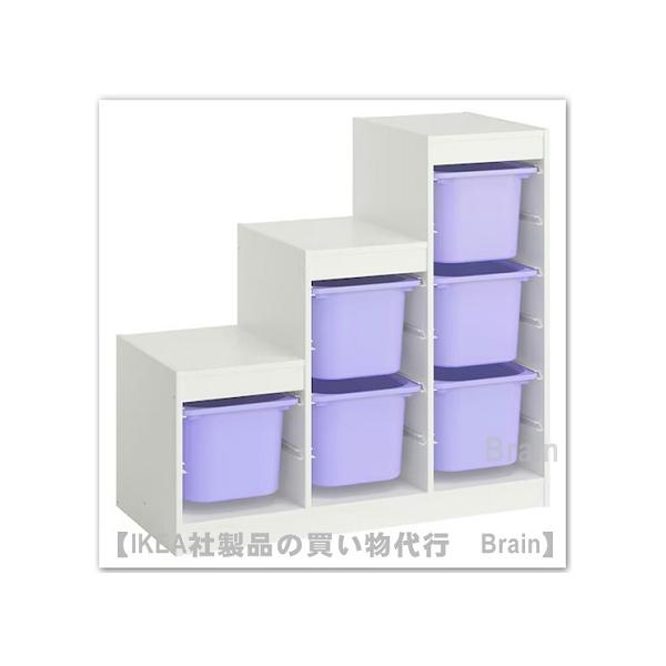 ■カラー：ホワイト/ライラック■商品の大きさ幅: 99 cm奥行き: 44 cm高さ: 95 cm■主な特徴- フレームには溝がたくさんあるので、ボックスや棚板を好きな高さに設置できます。もちろん、いつでも変更できます■パッケージの大きさと...