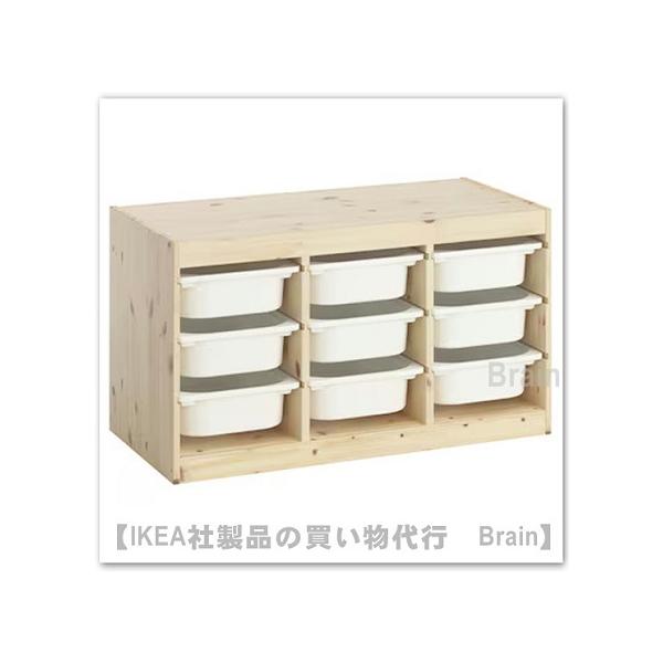 ■カラー：ライトホワイトステインパイン/ホワイト■商品の大きさ幅: 93 cm奥行き: 44 cm高さ: 53 cm■主な特徴- 子どもの身長に合わせた低めの収納ソリューション。小さなお子さまでもおかたづけが簡単にできます- フレームには溝...