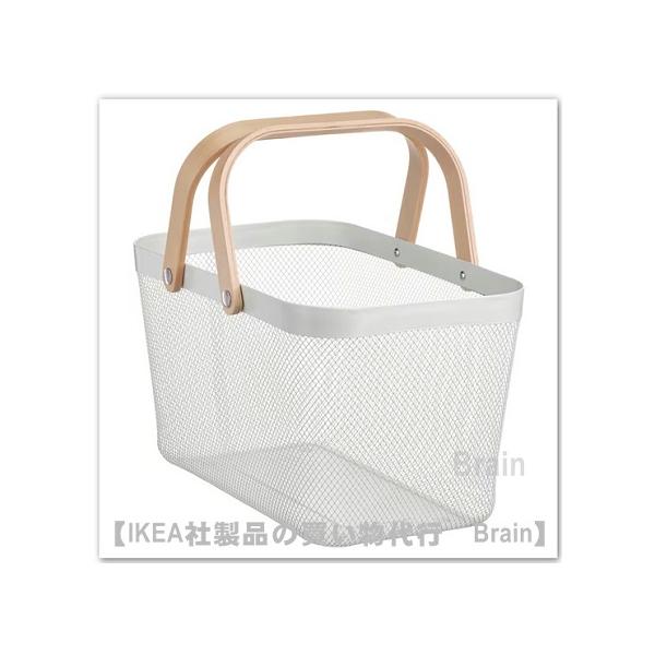 ■カラー：ホワイト■商品の大きさ高さ: 23 cm幅: 27 cm長さ: 42 cm■主な特徴-メッシュ構造なので中身がよく見えます。バスケットの持ち手を下に降ろせば、縦のスペースを節約できます■パッケージの大きさと重さ商品番号: 905....