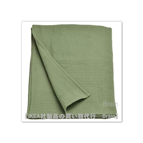 ■カラー： グレーグリーン■商品の大きさ長さ: 250 cm幅: 150 cm■主な特徴- シングルベッドのベッドカバーとしても、大きめのブランケットとしても使えます- 綿100％。耐久性に優れた天然素材です- 無染色・無漂白の布地なので、...