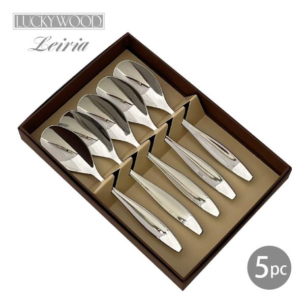 ティースプーン 5本入 箱入 ラッキーウッド レイリア 6-09700-TS5p カトラリーセット 18-8ステンレス ティータイムセット 日本製 燕三条 LUCKY WOOD 食器洗浄機対応 ギフト対応 包装可 小林工業株式会社ハンドルに...