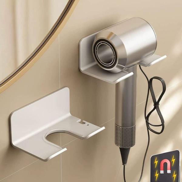 【商品名】　Manke マグネット ドライヤーホルダー 壁掛け ドライヤー フック アルミ ドライヤー置き ドライヤースタンド ホワイト★★ラッピングについて★★当店ではラッピングは承っておりません。ご了承くださいませ。★★サイズ・カラーの...