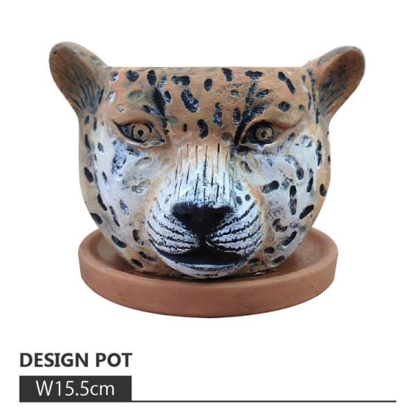 リアルな豹に似せたアニマルポット。凹凸のある模様とアンティーク加工が相まって非常にリアルな質感となっています。色の塗り分け等、ハンドメイドで加工されており非常に手の込んだアイテムとなっております。■ 商品仕様品番：CC060-155サイズ：...