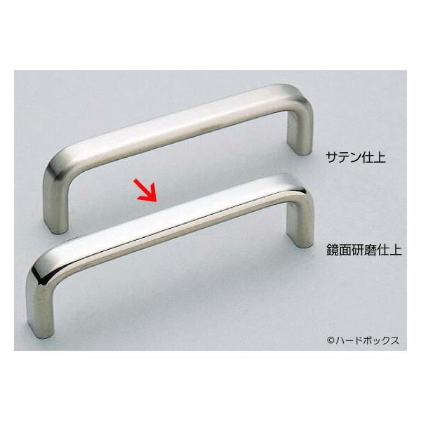 ●ステンレス鋼製の重厚感と、飽きのこないシンプルな形状が特長のハンドルです。【付属品】●十字穴付トラス小ねじM5×28材料: ステンレス鋼（SUS304）仕上: 鏡面研磨L: 220H: 38P: 212S: 12質量g: 205