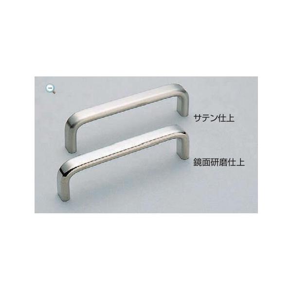●ステンレス鋼製の重厚感と、　飽きのこないシンプルな形状が特長のハンドルです。【付属品】●十字穴付トラス小ねじM5×28材料: ステンレス鋼（SUS304）仕上: サテン仕上L: 100H: 32P: 92S: 10質量g: 102