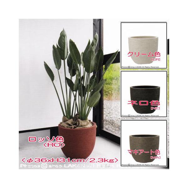 (エッシュバッハ社製) ヴォークス ラウンド φ36cm EB-VR3631 / 材質：グラスファイバー / サイズ：φ36 x H31 cm  / 丸みを帯びた優しい卵型の樹脂鉢です。表面の仕上げがクリーム色、ネロ色、マキアート色、ロッソ...