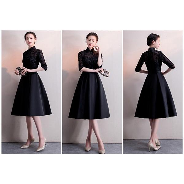 ハイネックドレス パーティードレス レディース ワンピース S~3XL