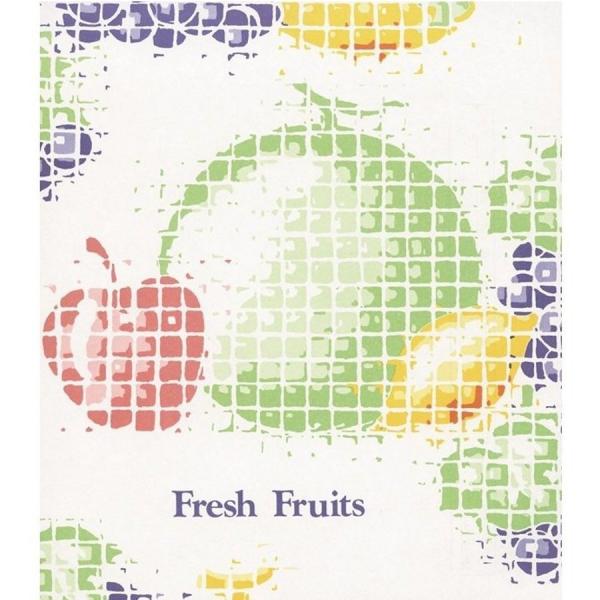 安さの秘密は業務用！激安商品です！使い残しを気にせず使える小ロット販売（100枚単位での販売となります）タイル状に果物を大胆に描いたフレッシュでポップな包装紙です。果物の贈り物のラッピングに。○サイズ：753×525mm 四六半裁○素材：晒...