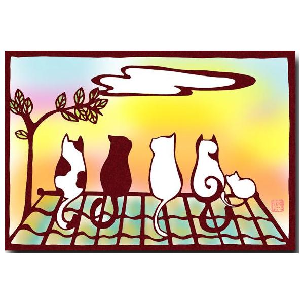 イラストレーター藤乃優里の描く、切り絵ポストカードです。切り絵を制作後、色づけをし、かわいい絵葉書に仕上げていきます。・紙製品・日本製