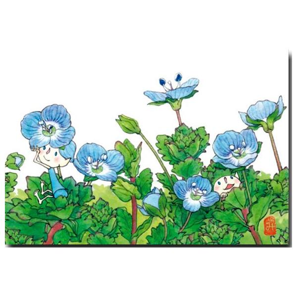 イラストレーター小川みほこが描くかわいい花のイラストの絵葉書です。・紙製品・日本製