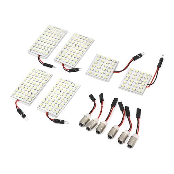 【 日産 エルグランド 前期/後期 E50/E51 SMD LED ルームランプ 6P 240発 セット ホワイト】◎車種専用で取り付け簡単カバーを外し純正ハロゲンと交換するだけ！◎両面テープ付き◎超高輝度＆省エネ純正比の80％の省電力！【...