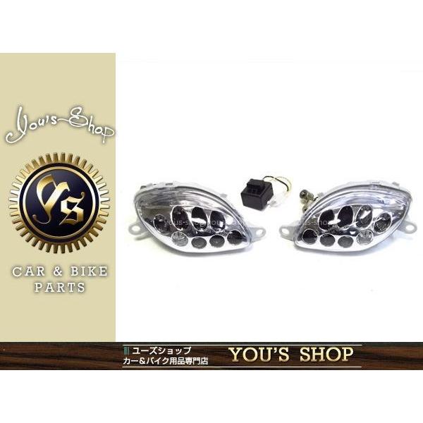 隼 GSX1300R クリア インナーメッキ LEDフロントウィンカー 左右セット純正ウィンカーと交換する純正交換タイプハイフラッシュインジゲーターリレー付属、調節はできません。ソケットが2個付いておりますが、純正に合う片方のみをお使いくだ...