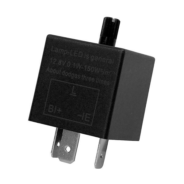 超多機能！LED対応！3ピンハイフラ防止ICウィンカーリレーウィンカーのLED化の場合に起こるハイフラ現象を防止するLED対応3ピンリレーです。純正リレーと交換するだけの簡単タイプ！■カチカチ音スピーカー内蔵！■ウィンカー点滅スピード調節可...