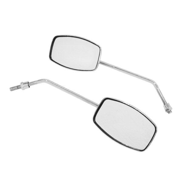 【 バイク クラシックデザイン ミラー スクエア型 クロームメッキ 左右 】◎汎用のスクエア型ミラー◎レトロなデザイン＆高級感のあるクロームメッキで愛車の雰囲気を一気に変えられる！※サイズをよくご確認の上、お客様判断にてご購入ください。※社...