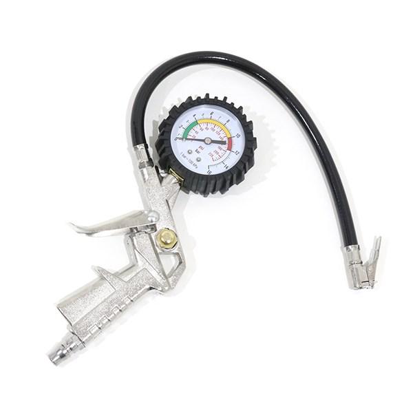 【3ファンクション タイヤゲージ】◎空気圧チェック◎エア充填◎減圧調節エア抜きに便利なリリース機能付き！大きく見やすいメーターでチェックが簡単！※タイヤゲージ使用にはエアコンプレッサーが必要です。【サイズ】ゲージ ：直径70mm(約)チュー...