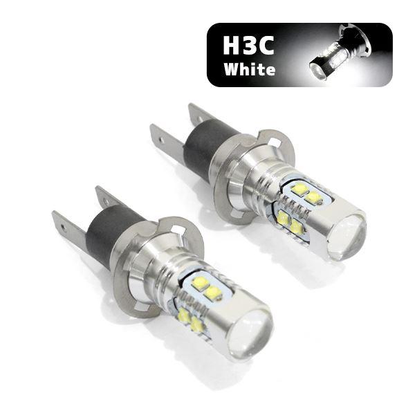 【 H3C 50W LED フォグランプ SMD 10連 ホワイト 2個セット 】フォグランプをLED化！片側10発のSMDチップで超高輝度アルミヒートシンク仕様で、放熱性、耐熱性、衝撃吸収力に優れています交換するだけの簡単取り付け！※お車...