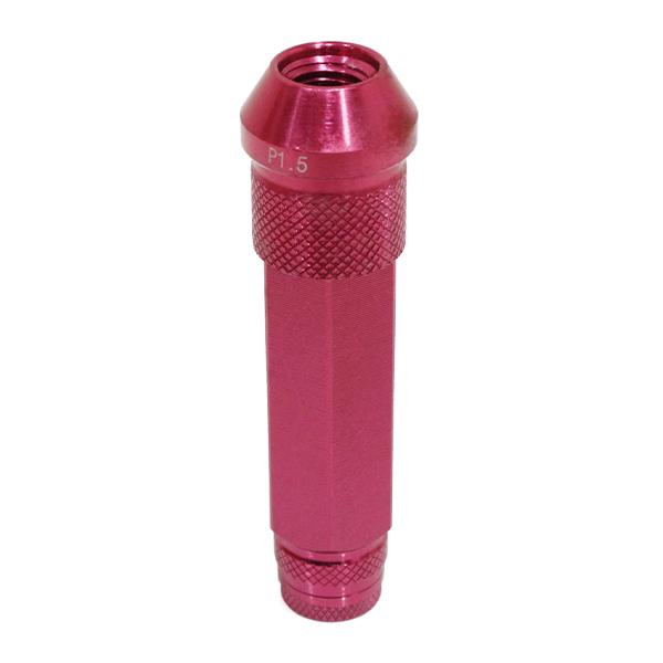 【 アルミホイールナット M12×P1.5 19HEX 90mm 貫通Eタイプ 1個 ピンク 】愛車のホイールをカスタム！6穴のお車に！ 20本入りのレーシングナットの追加ナットとして是非共ご検討ください。◎超軽量！高強度！　アルミ合金中最...