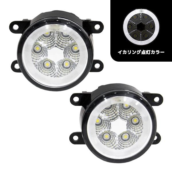 【 トヨタ スバル 汎用 フォグランプ＆CCFL 左右セットPSX24W 】PSX24Wのトヨタ/スバル車に対応するフォグランプセットです◎片側6連のLED＆CCFLイカリング（ホワイト点灯）で超高輝度！◎クリアレンズにクリスタルカットのイ...